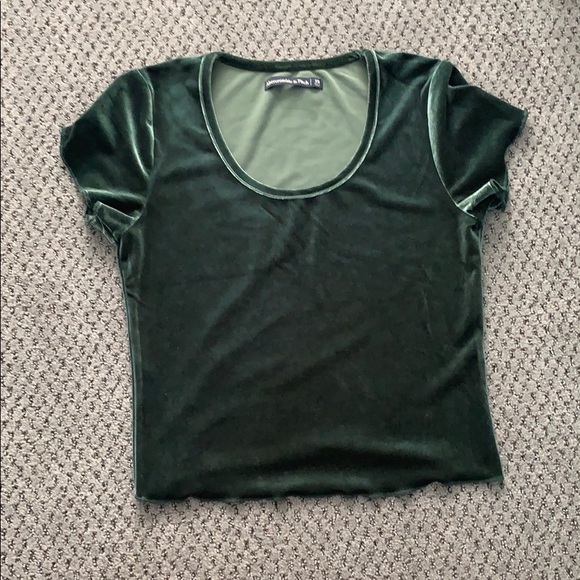 Abercrombie & Fitch | Tops | Green Velvet Scoopneck Tee | Poshmark